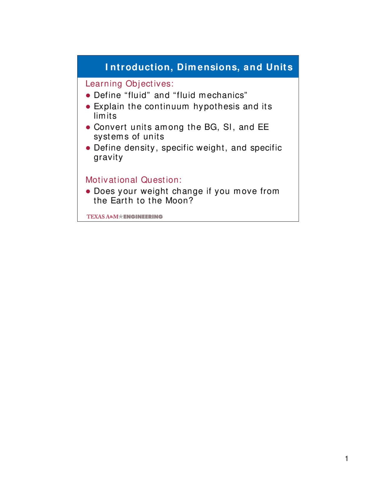 Lecture Slides For Introduction Dimensions And Units Cven 311 Docsity
