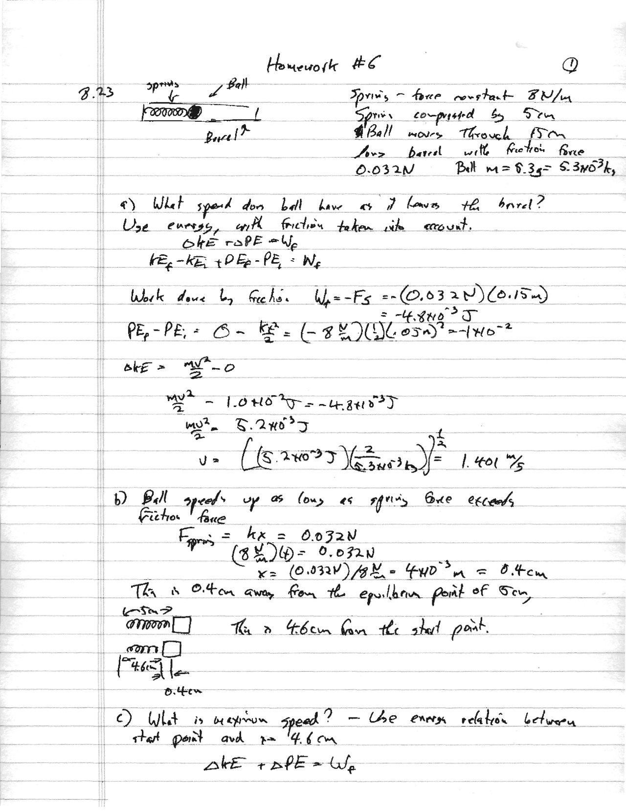 Handout Homework 6 Principles Of Physics Phys 141 Docsity