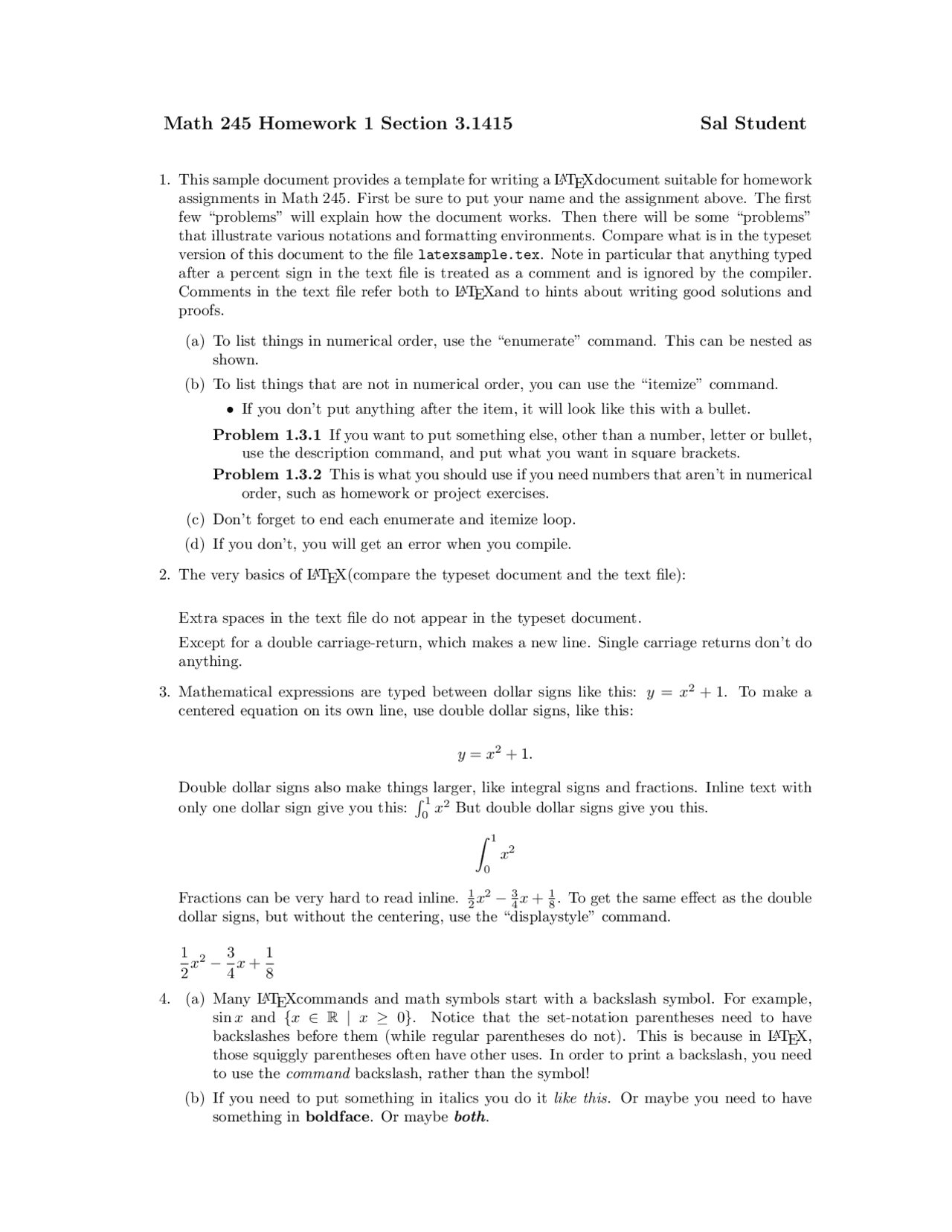 7 Problems on Discrete Mathematics - Homework 1 | MATH 245 - Docsity