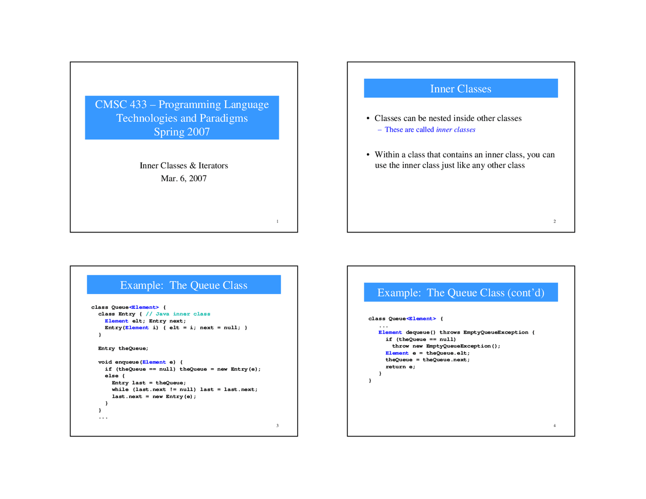 Programming Language Technologies And Paradigms Cmsc 433 Docsity 8668