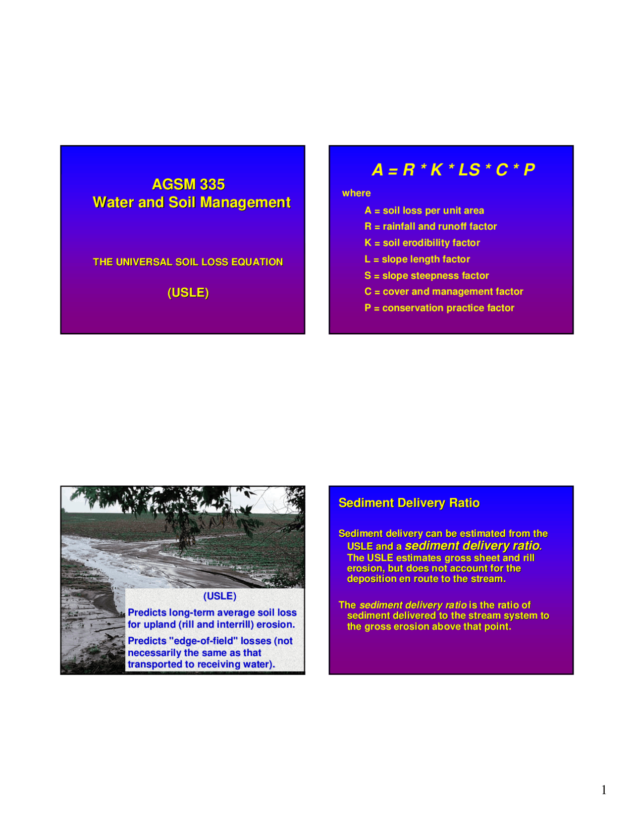The Universal Loss Equation Lecture Slides Agsm 335 Docsity
