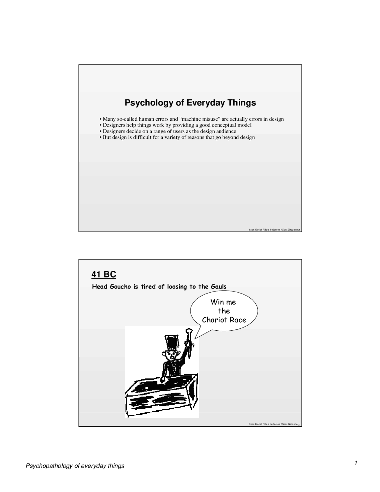 Psychology Of Everyday Things Lecture Slides Cmsc 434 Docsity