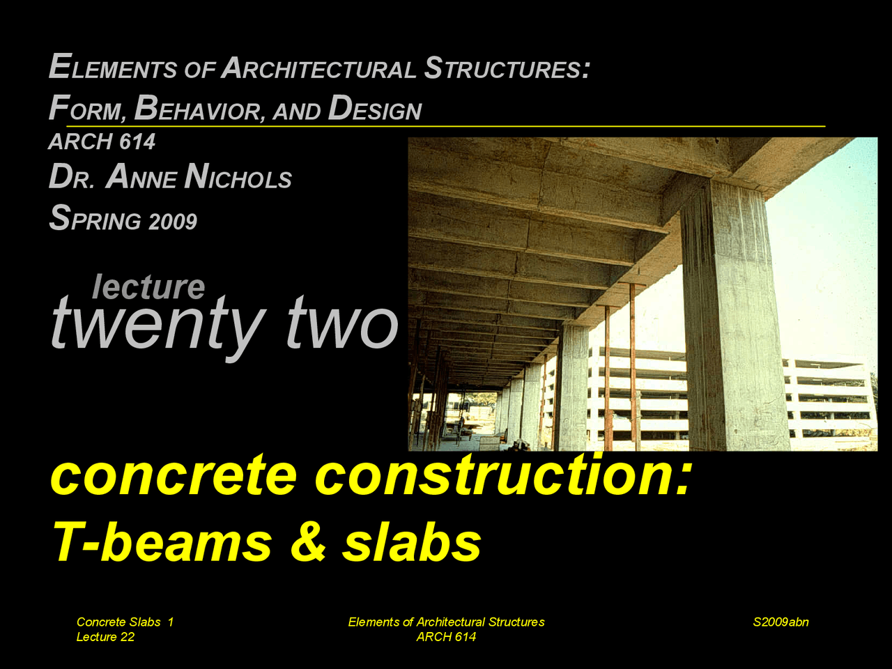 Concrete Construction T Beams And Slabs Architecture Structures
