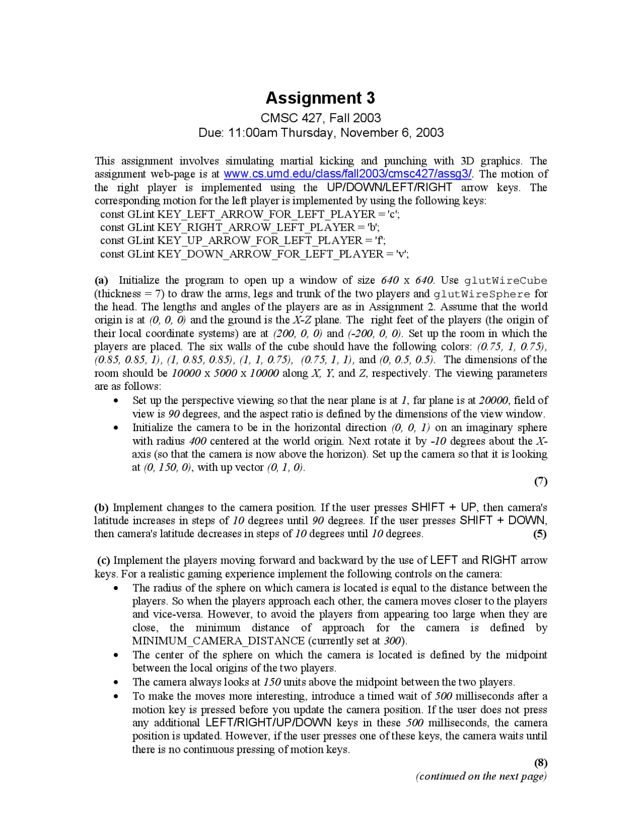 Assignment 3 Questions Computer Graphics Cmsc 427 Docsity
