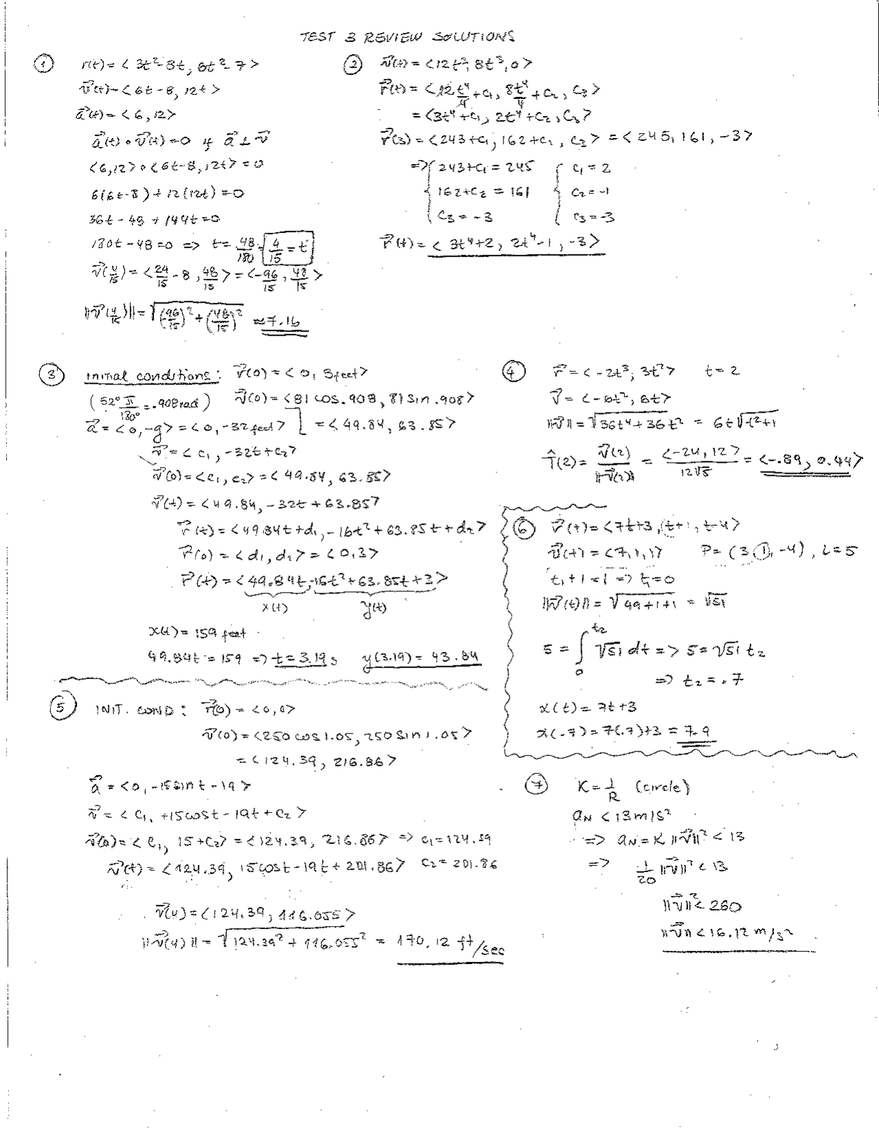 Vector Geometry Test Review Solutions Math 1224 Docsity