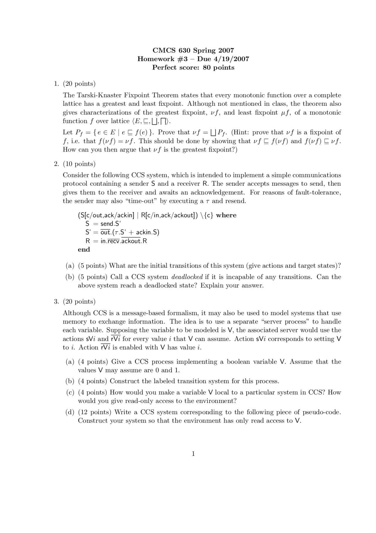 Homework 3 Foundations Of Software Verification Cmsc 630 Docsity