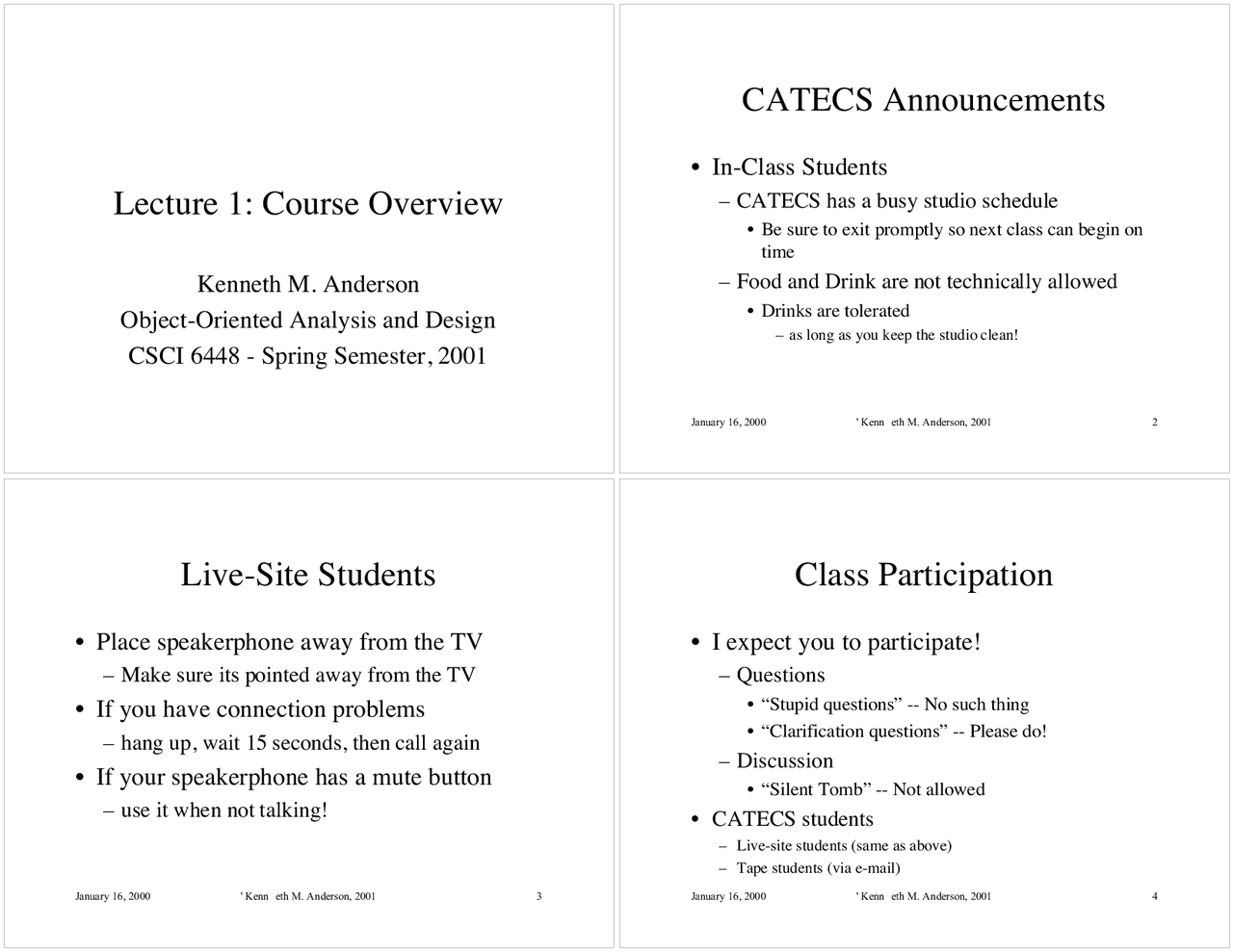 Lecture Slides On Course Overview Object Oriented Analysis And Design 9202