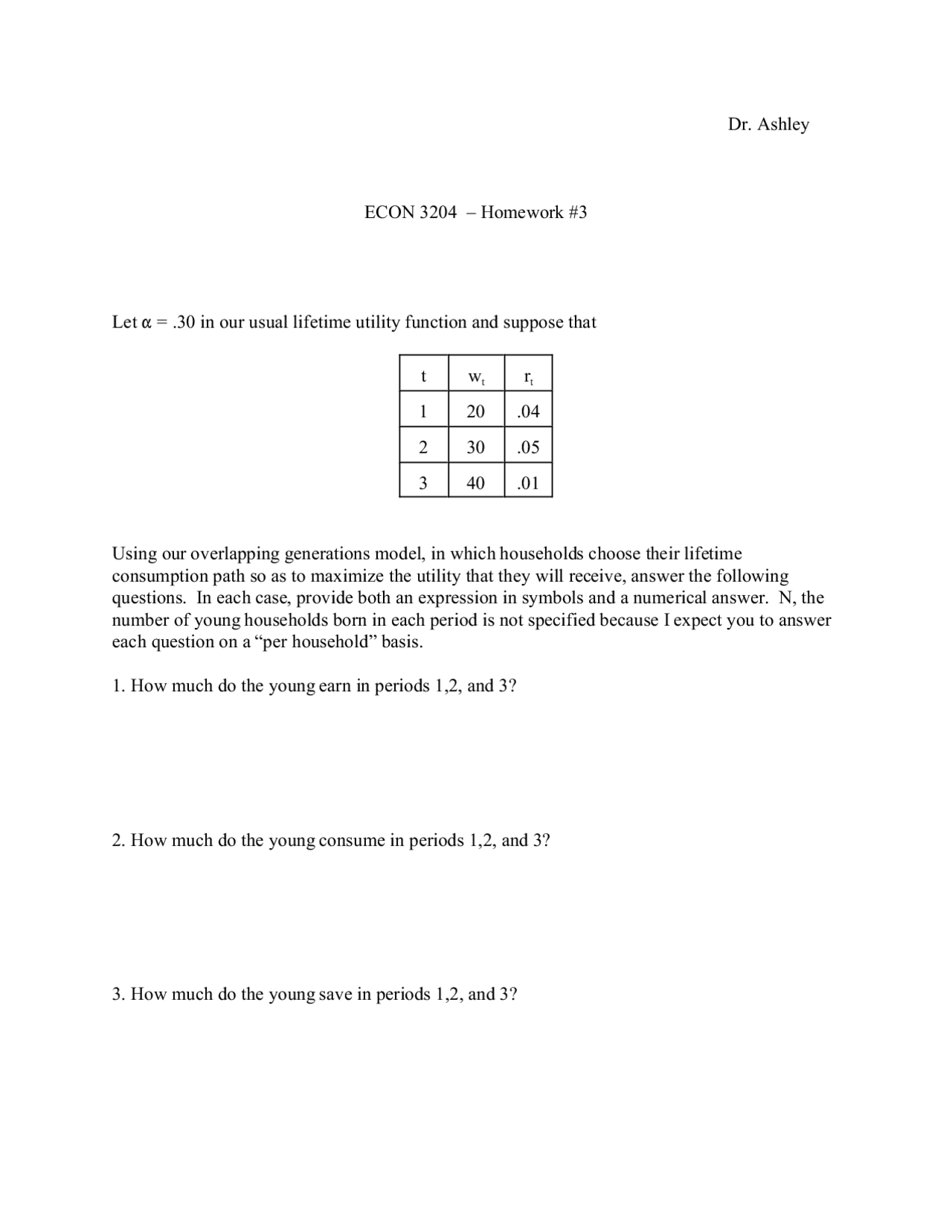 9 Questions In Macroeconomic Theory Homework 3 Econ 3204 Docsity
