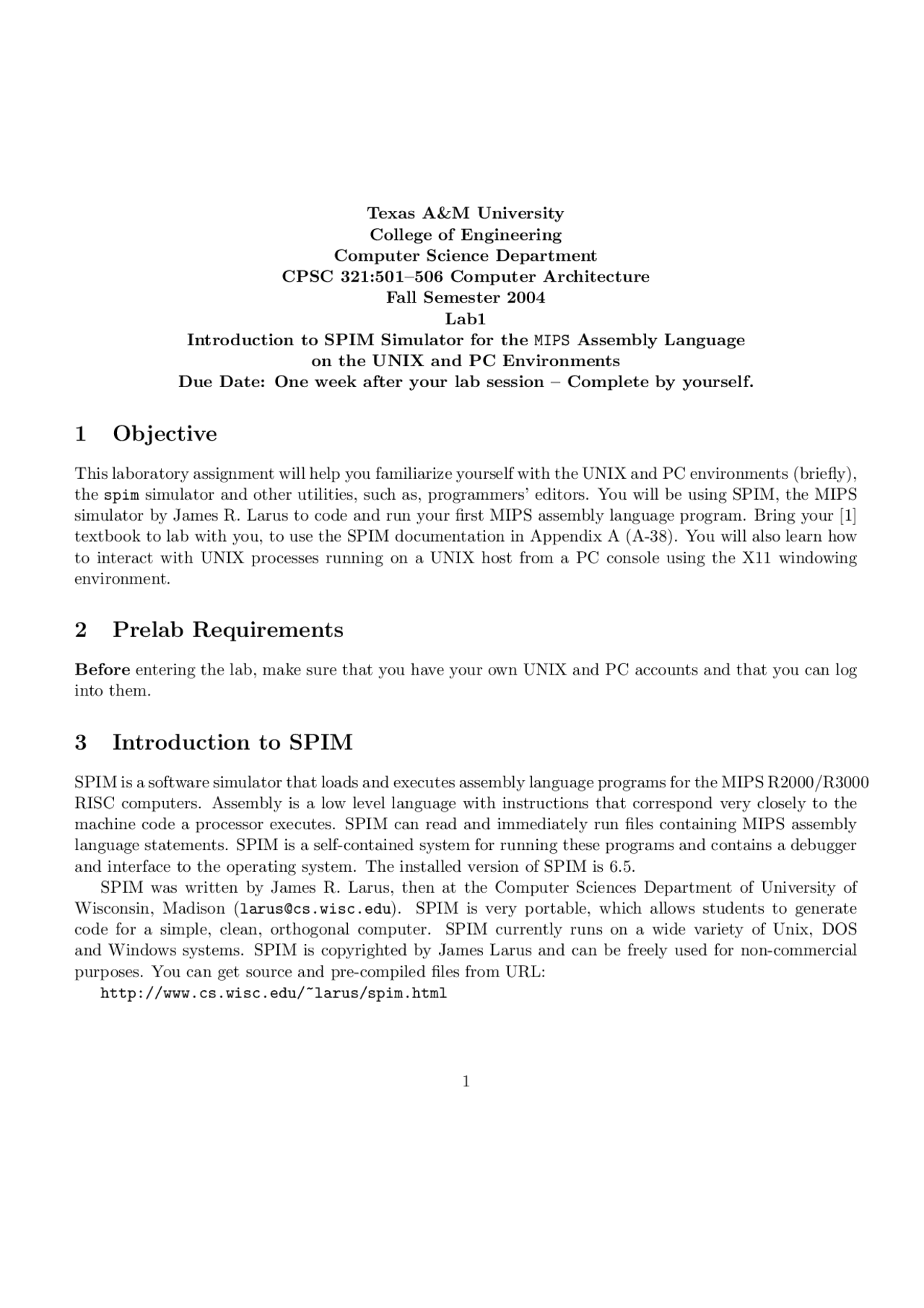 Introduction to SPIM Simulator for MIPS Assembly Language | CPSC 321 ...