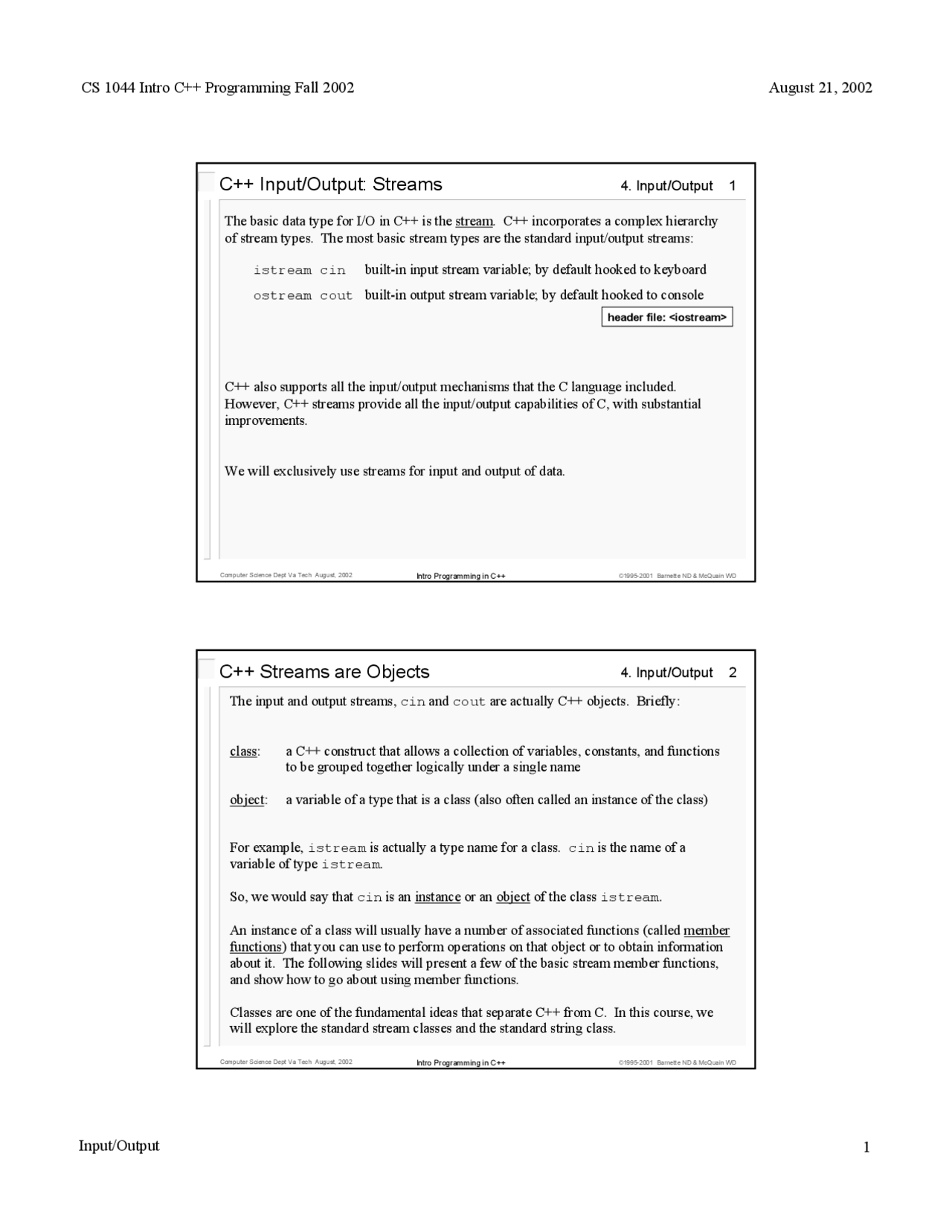 C Input And Output Streams Introduction To Programming In C Cs 2100