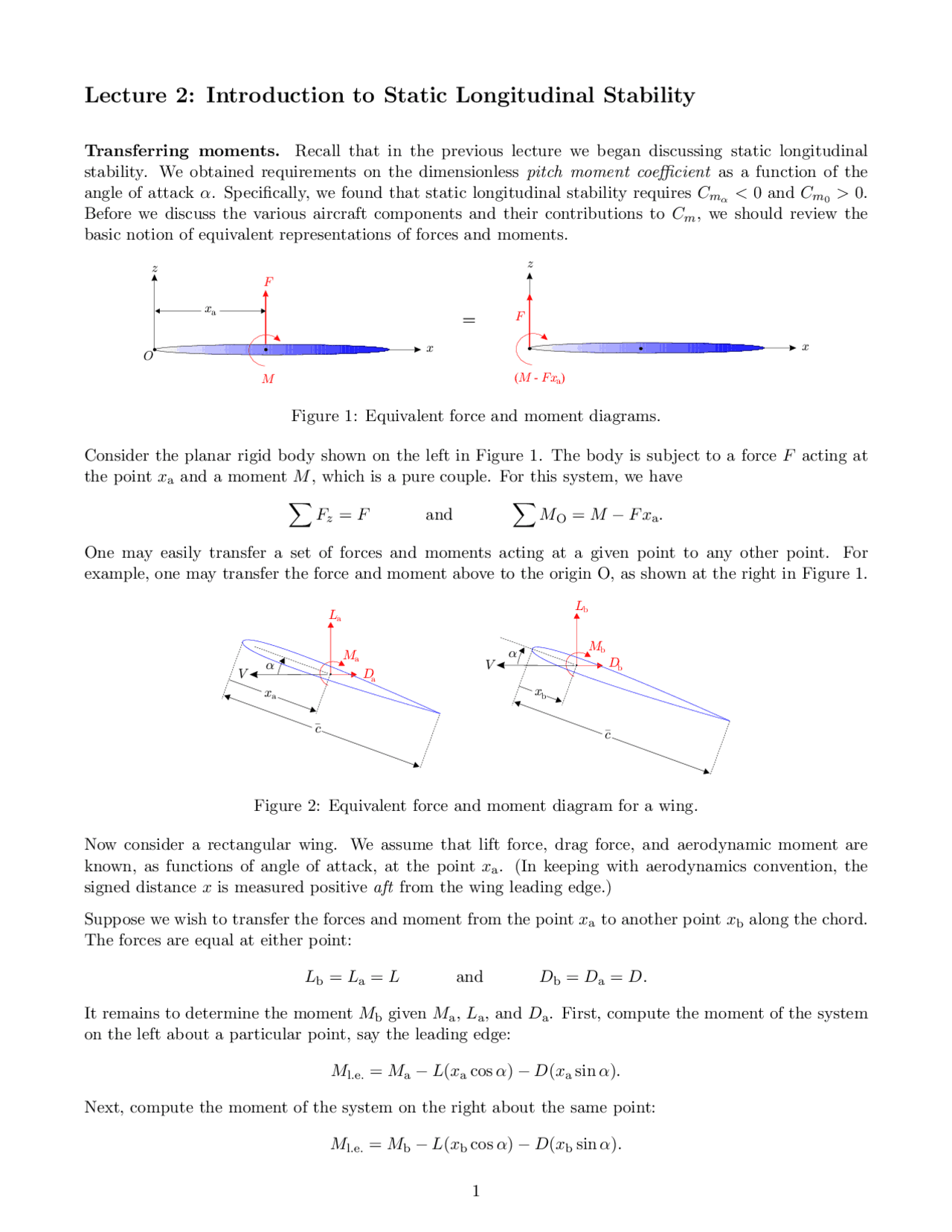 Introduction to Static Longitudinal Stability - Stability and Control ...