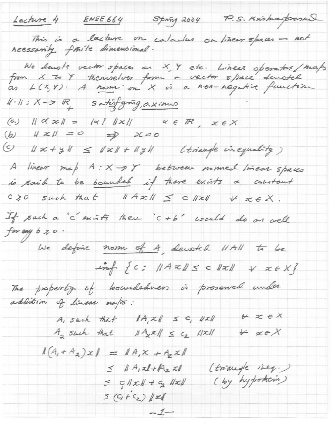 Vector And Linear Space On Calculus In Optimal Control Enee 664 Docsity