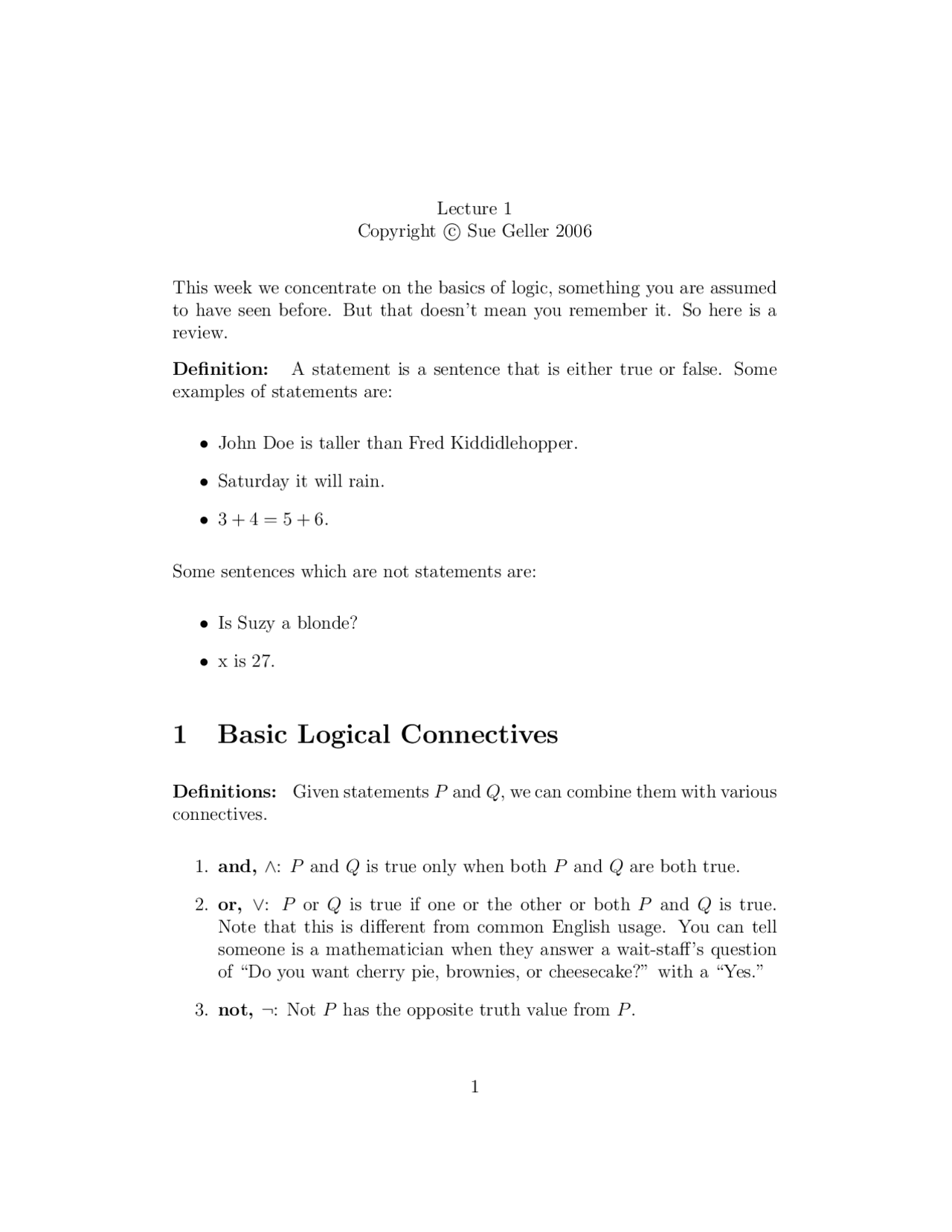 Basic Logical Connectives - Survey of Mathematics Problems I | MATH 645 ...