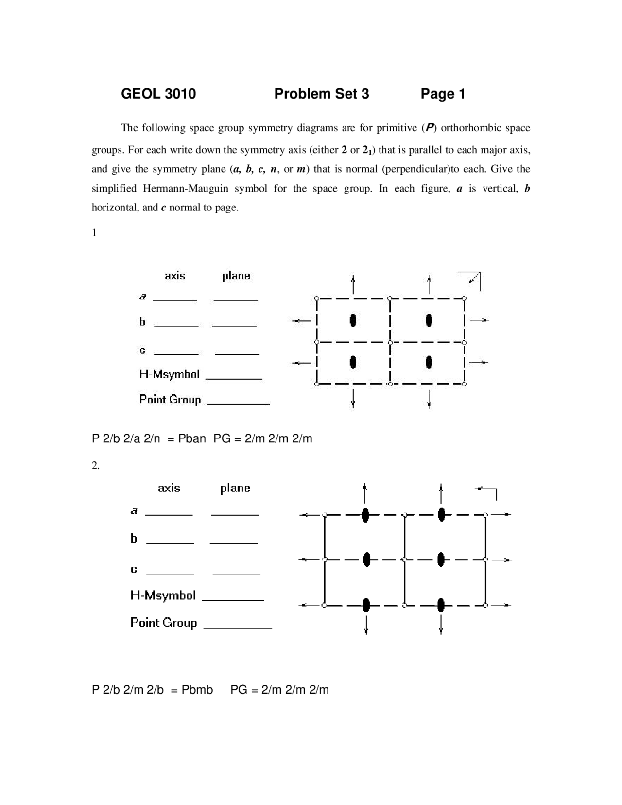 Introduction To Mineralogy Problem Set 3 Geol 3010 Docsity