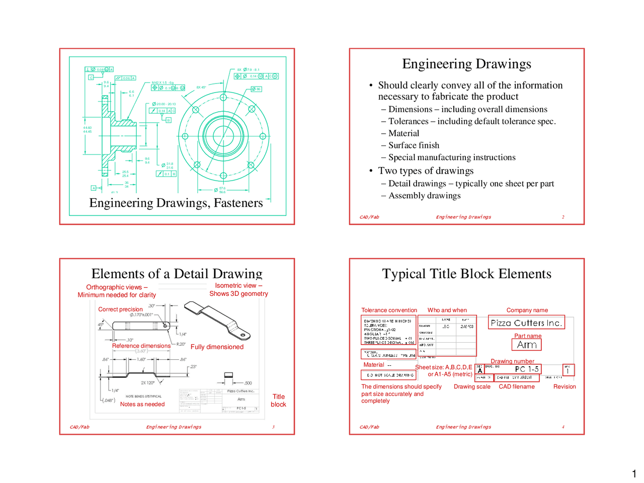 Engineering Drawings Lecture Slides Mcen 1025 Docsity