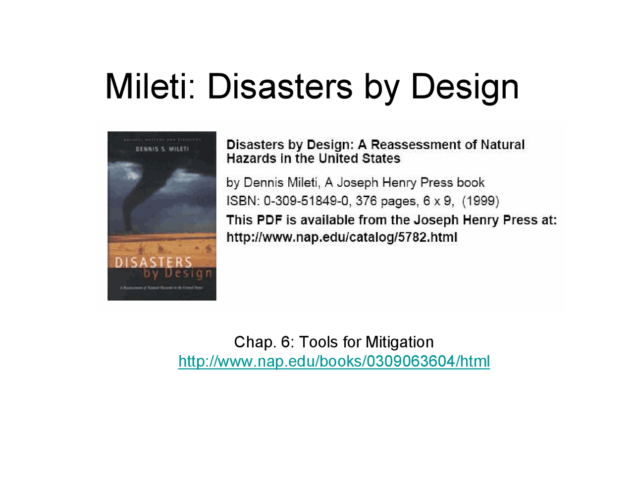 Tools For Mitigation Lecture Slides Geog 3402 Docsity