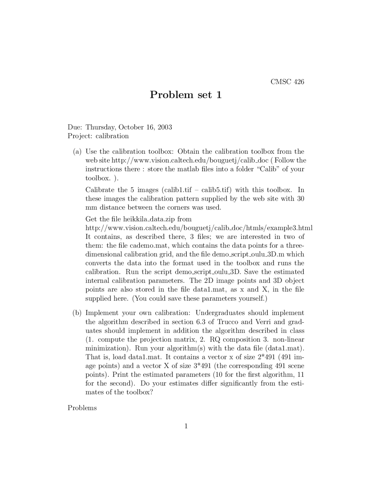 10 Question For Problem Set 1 Image Processing Cmsc 426 Docsity