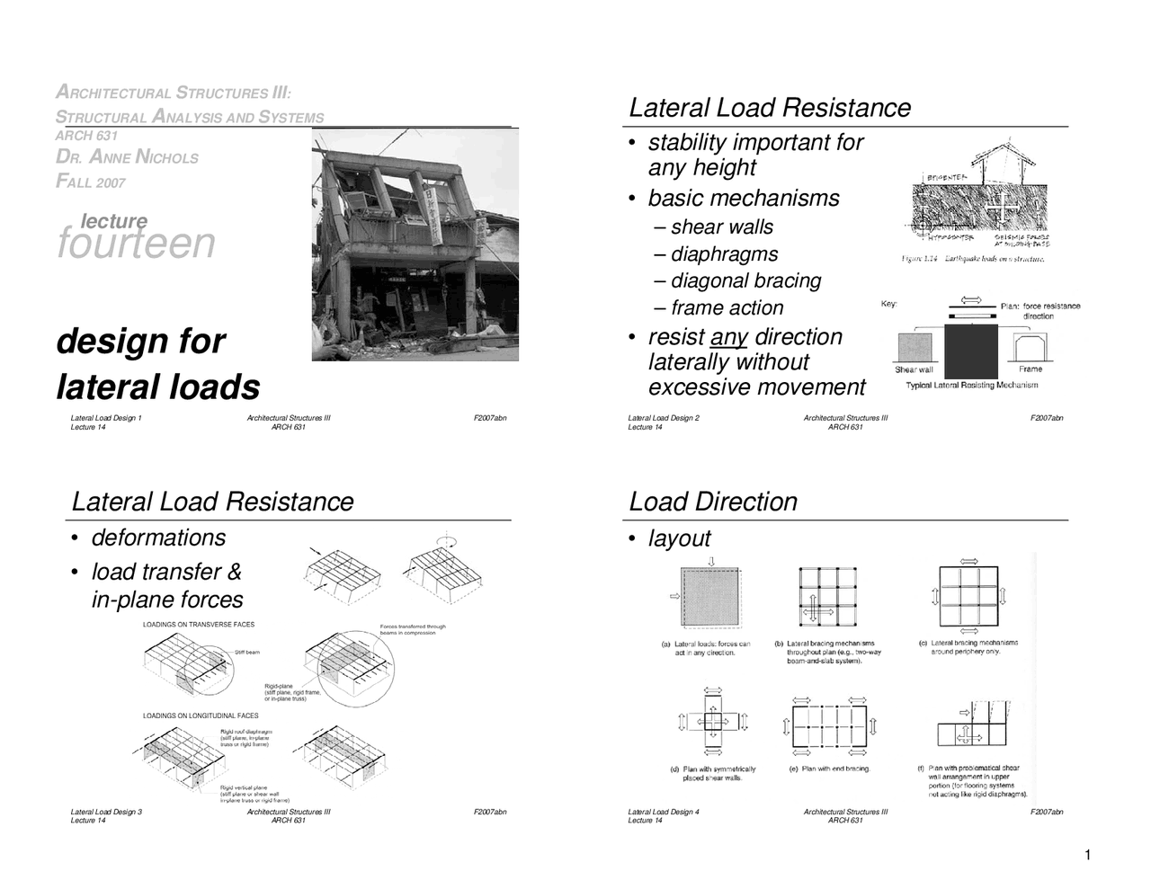 Design for Lateral Loads | Applied Architecture Structures | ARCH 631 - Docsity