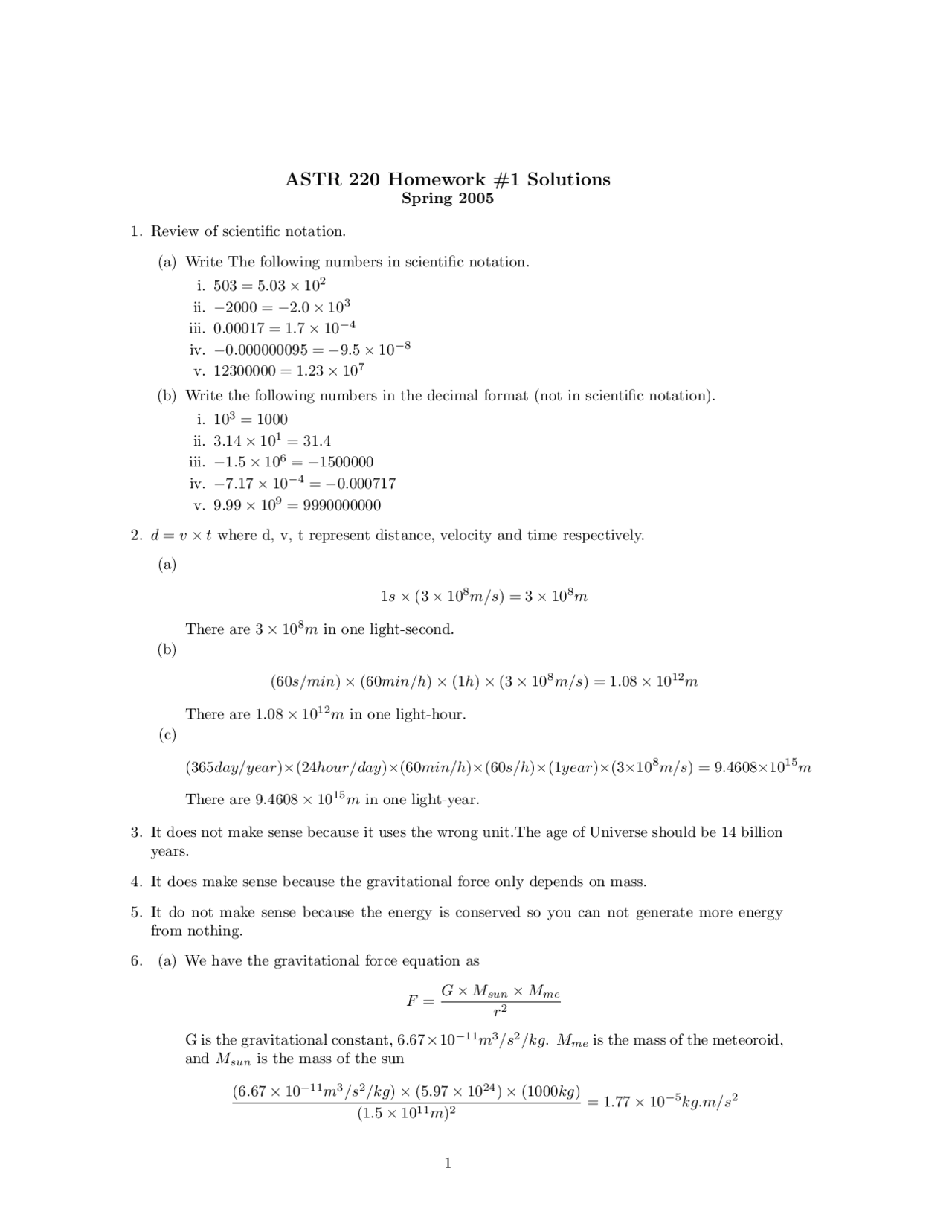 Homework 1 With Solution For Collisions In Space Astr 220 Docsity