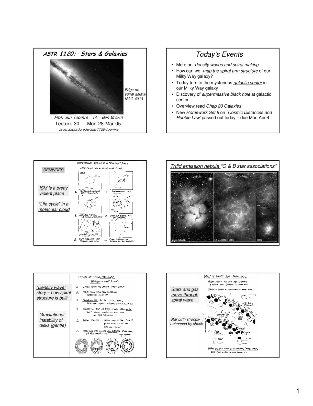 Lecture Slides on Density Waves and Spiral Making | ASTR 1120 - Docsity