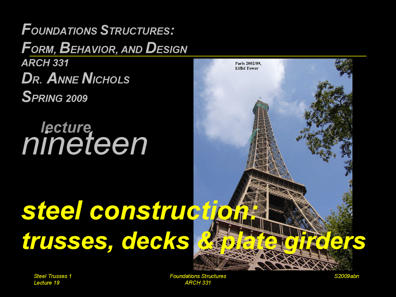 Steel Construction - trusses and Plate Girder | Architecture Structure | ARCH 331 - Docsity