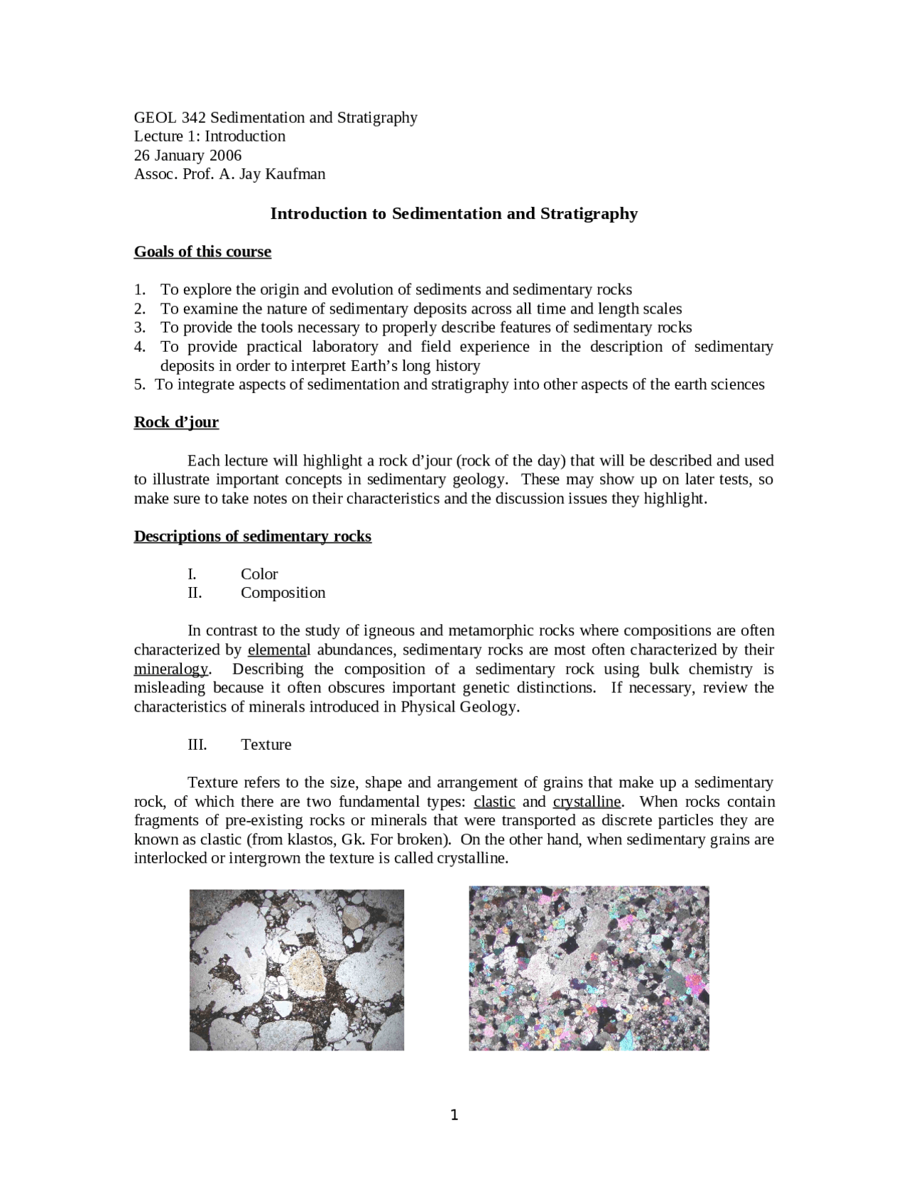 Introduction To Sedimentation And Stratigraphy Notes Geol 342 Docsity