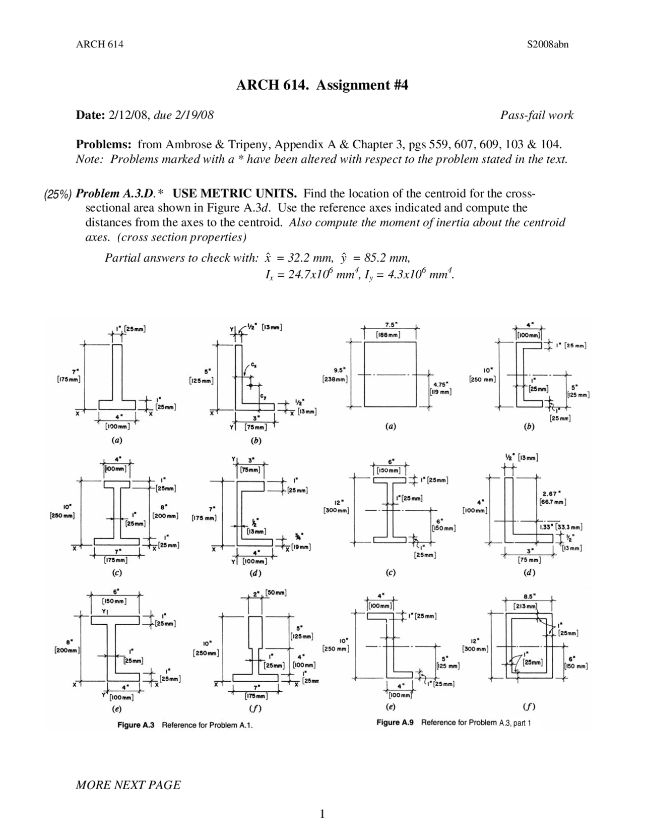 Assignment 4 With Solutions Elements Of Architecture Structures Arch 614 Docsity