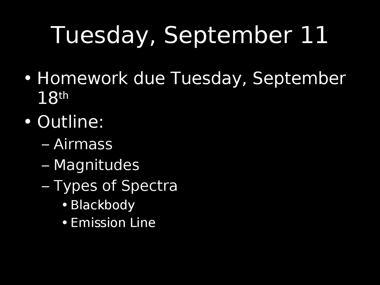 Types of Spectra in the Photometry - Lecture Slides | ASTR 3520 - Docsity