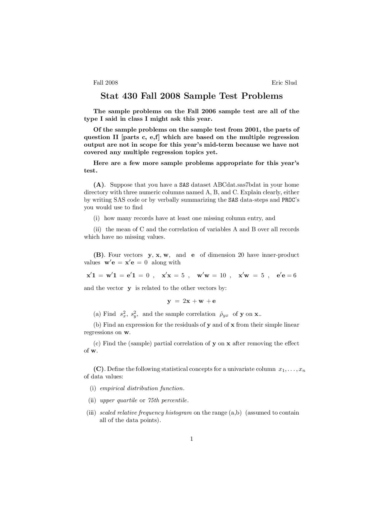 Sample Test Problems For Exam 1 Euclidean And Non Euclidean