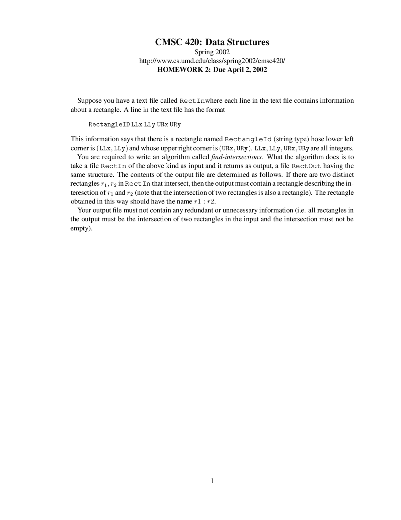Homework 2 Questions Data Structures Spring 2002 Cmsc 420 Docsity 5276