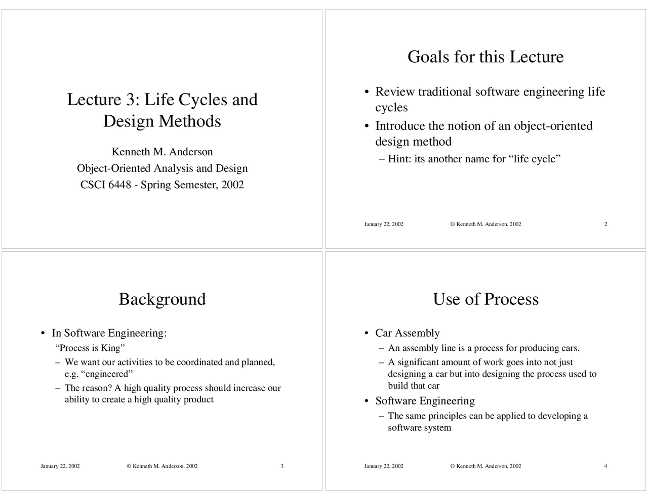 Lecture Slides On Life Cycles And Design Methods Csci 6448 Docsity