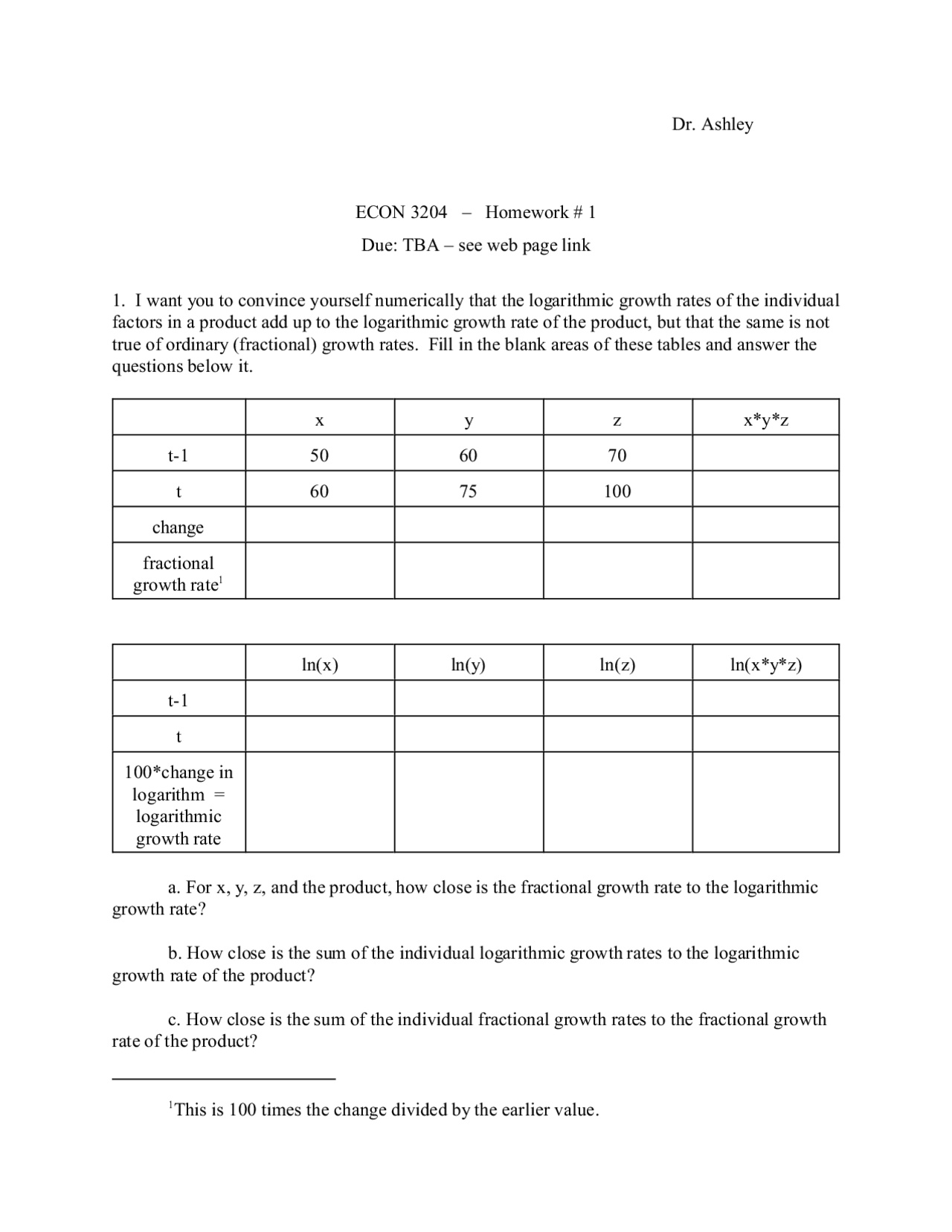 Homework 1 Macroeconomic Theory Econ 3204 Docsity