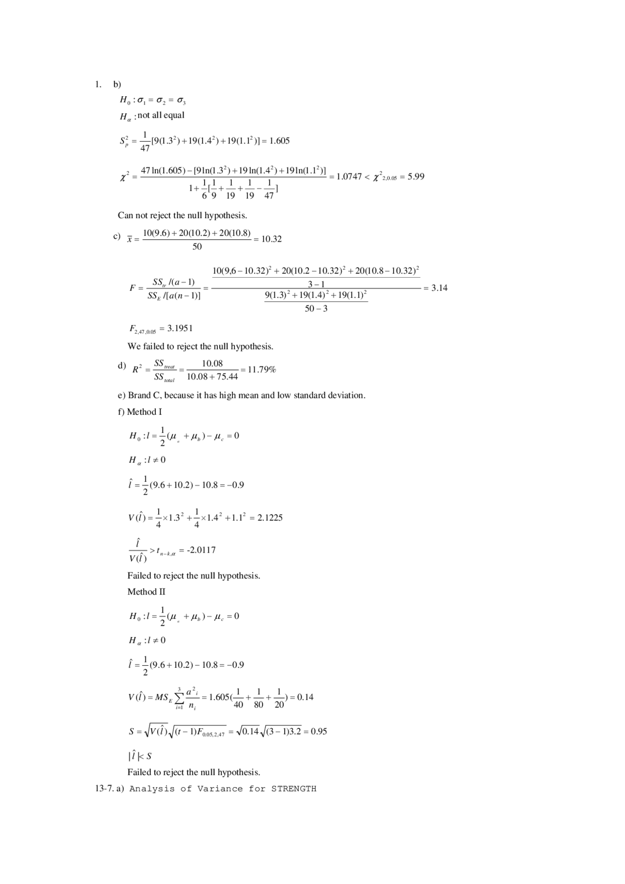 Statistical Analysis Assignment 12 Stat 601 Docsity