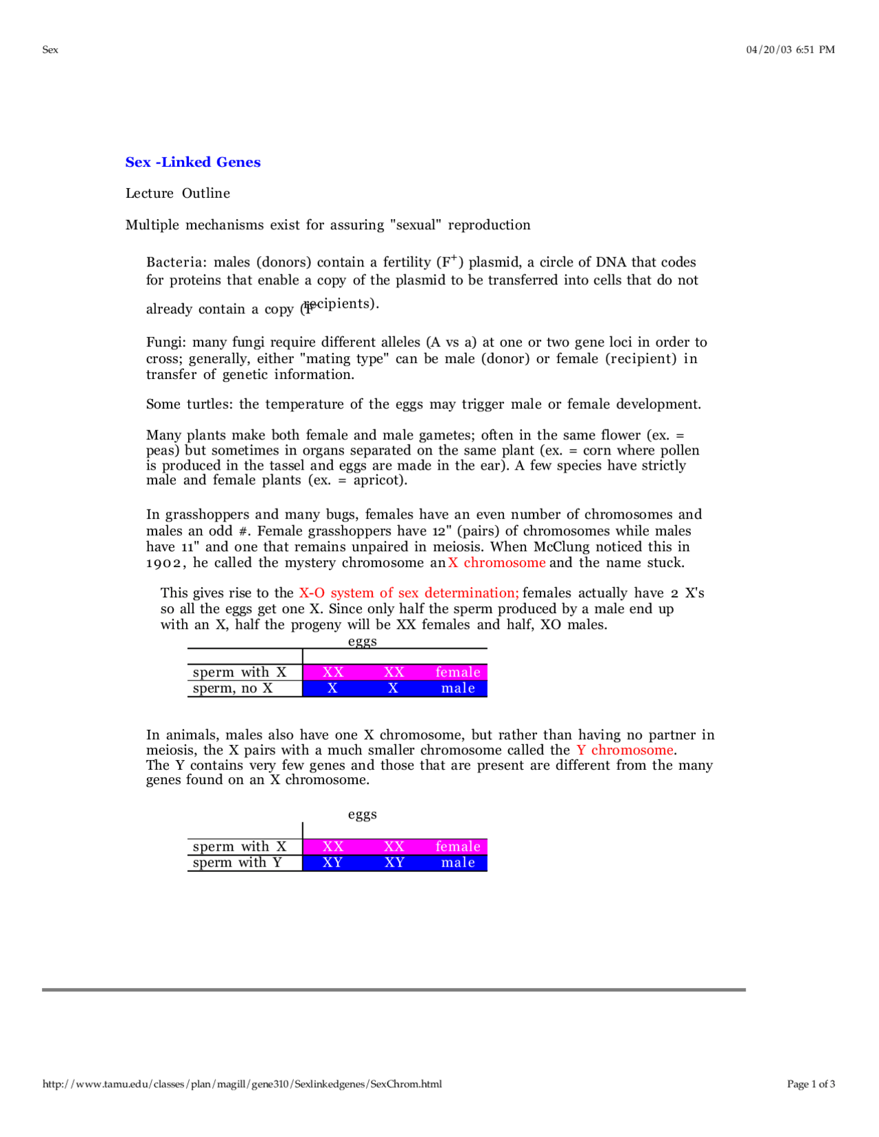 Notes On Sex Linked Genes Practice Exam 3 Part 1 With Solution Of