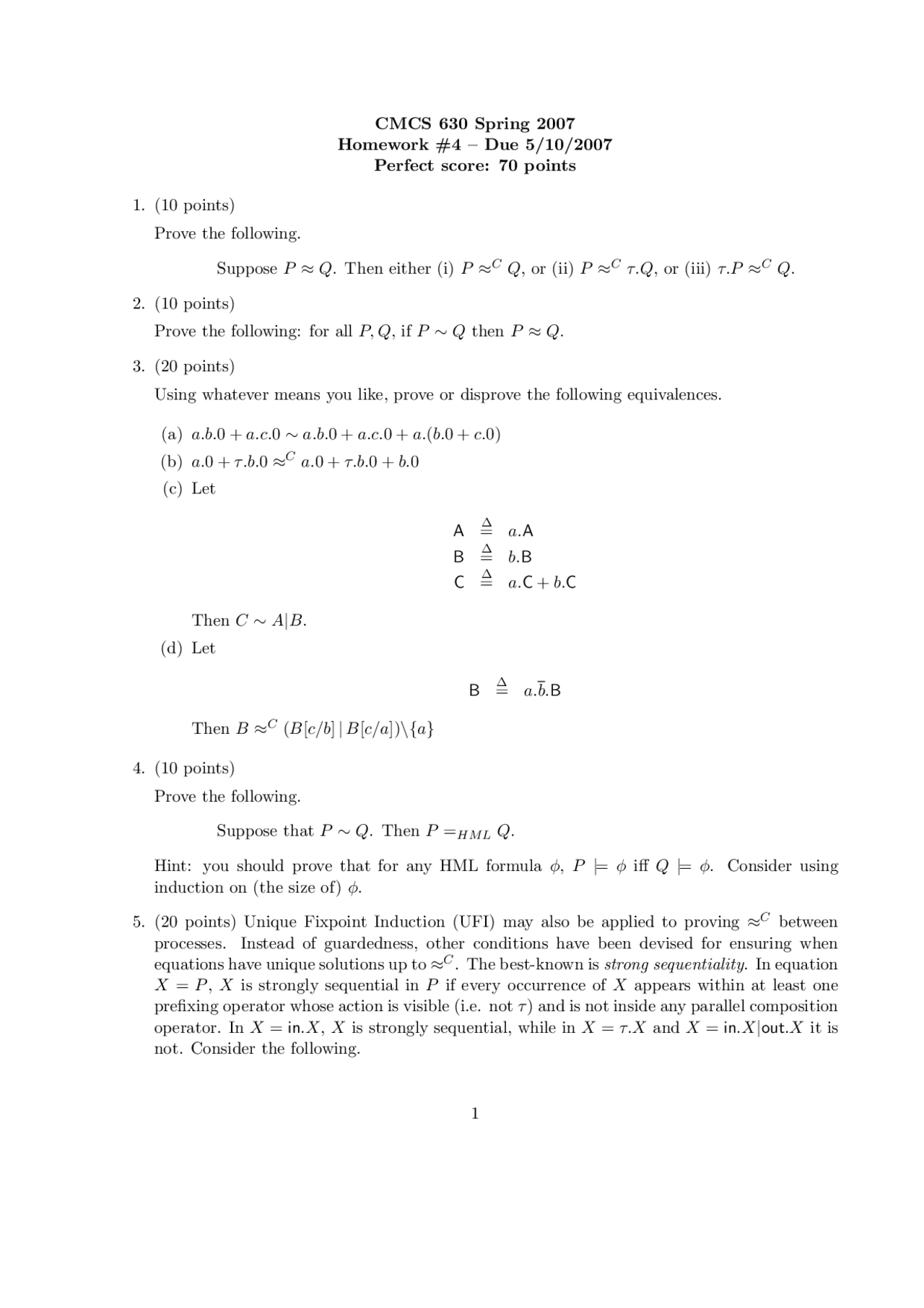 Homework 4 Foundations Of Software Verification Cmsc 630 Docsity