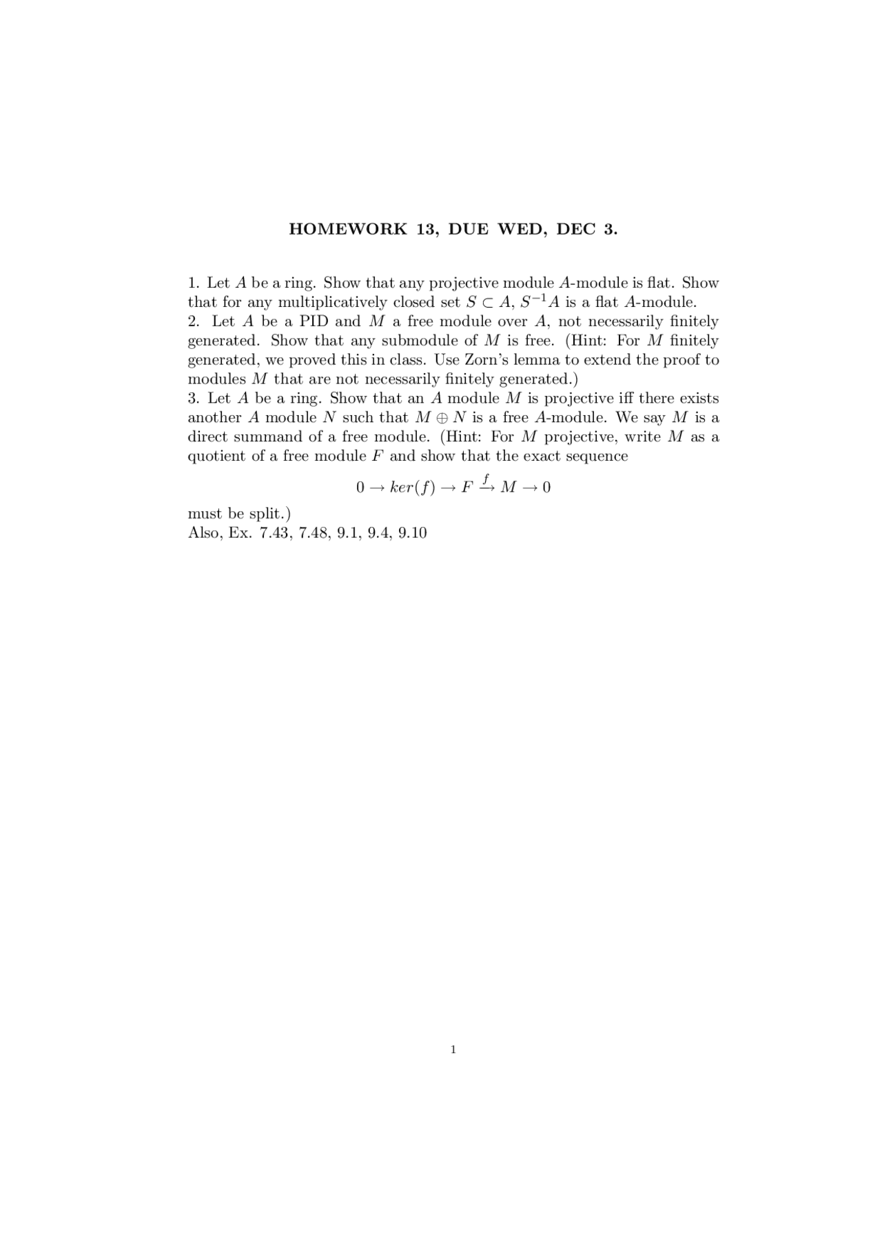Homework 13 Abstract Algebra I Math 600 Docsity