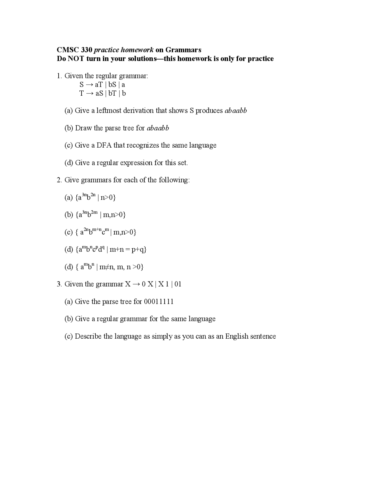 3 Problems On Organization Programming Language Assignment Cmsc 330 0907