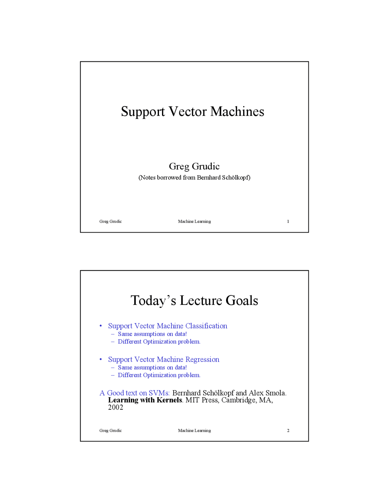 Lecture Slides On Support Vector Machines Csci 5622 Docsity 0688