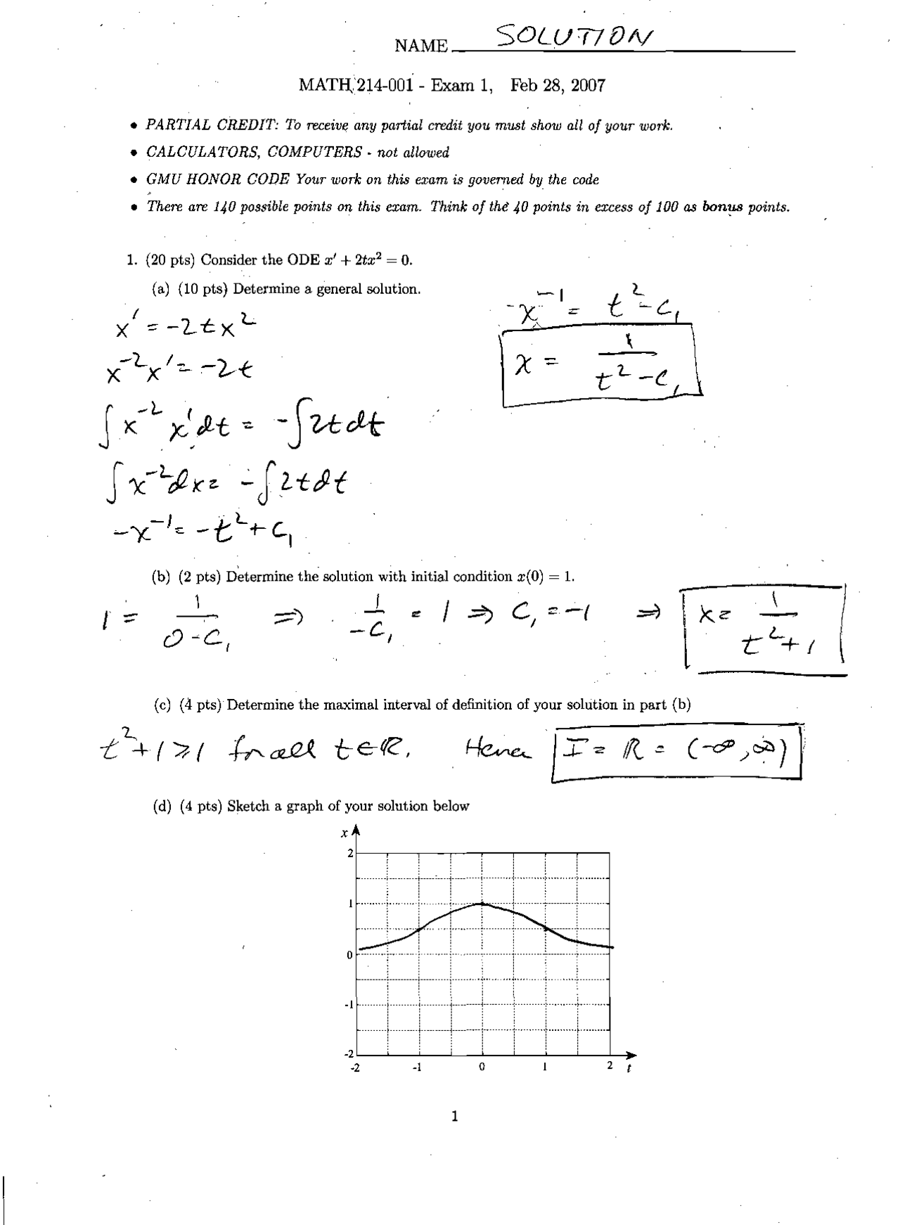 6 Solved Problems On Order Of Derivative Equations Exam 1 Math 214