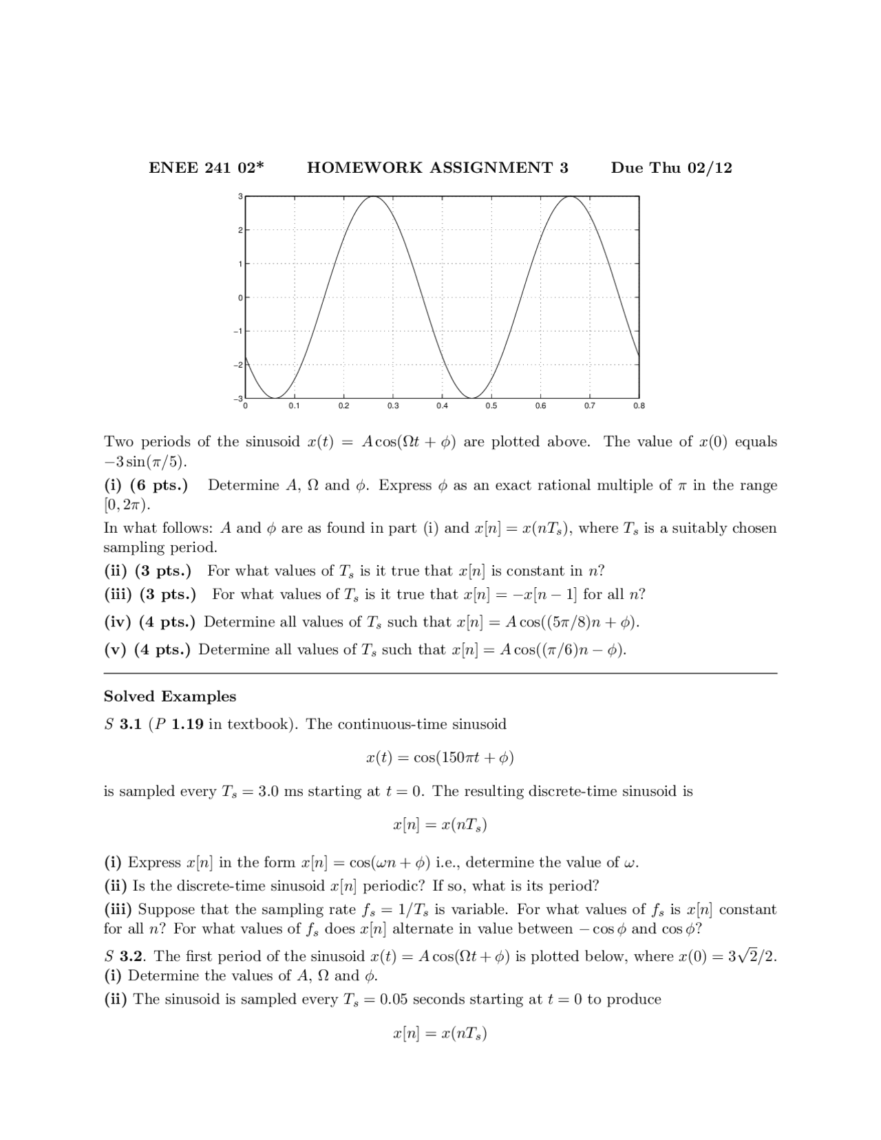 Assignment 3 Engineering Numerical Techniques Enee 241 Docsity