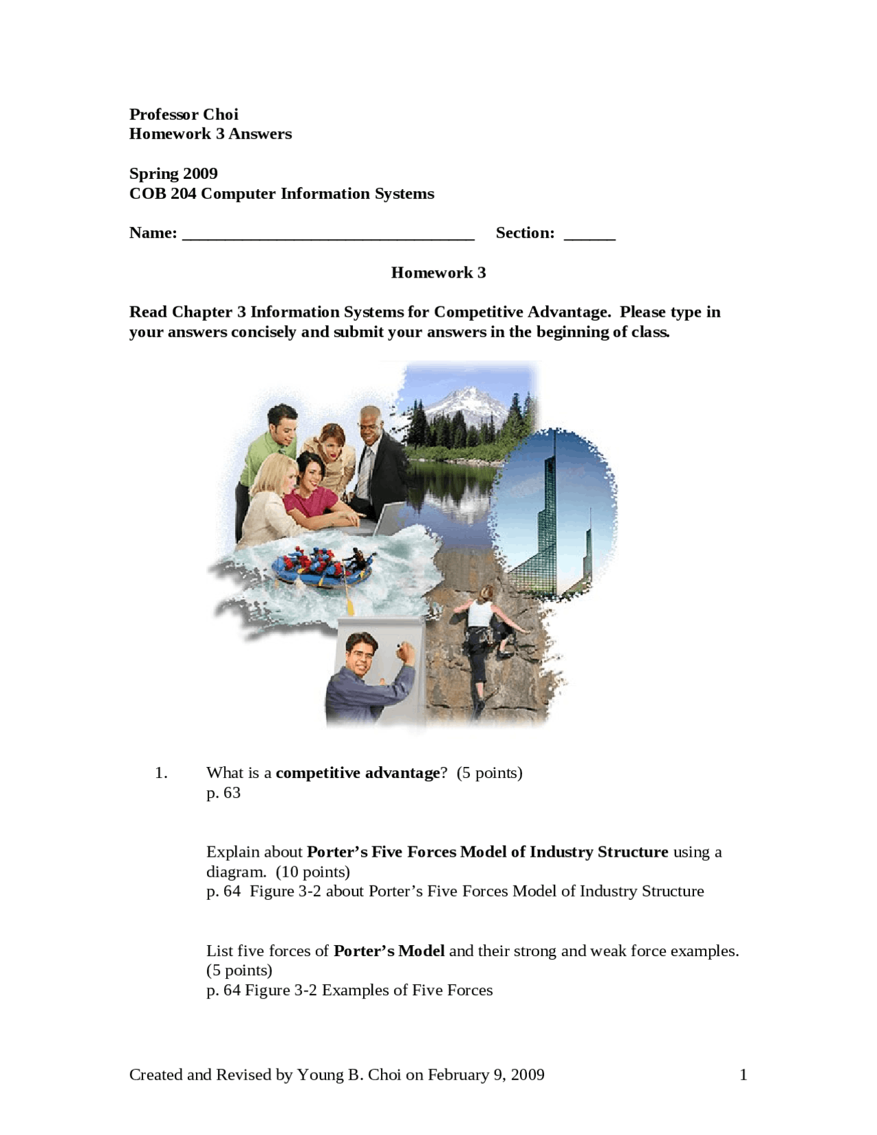 Homework 3 5 Solved Questions On Computer Information Systems Cob