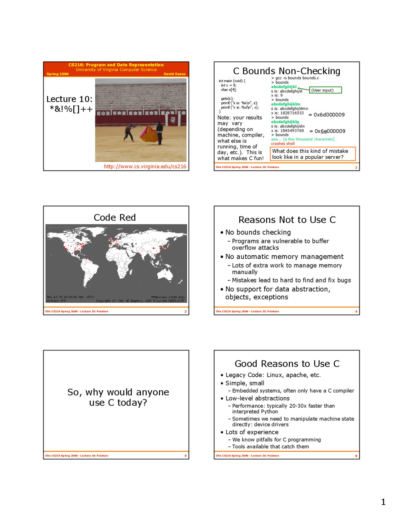 Good Reasons to Use C - Program and Data Representation | CS 2150 - Docsity