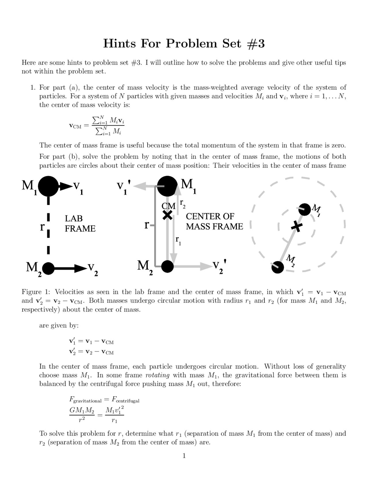 Hints For Problems Set 3 Astrophysics I Astr 2110 Docsity