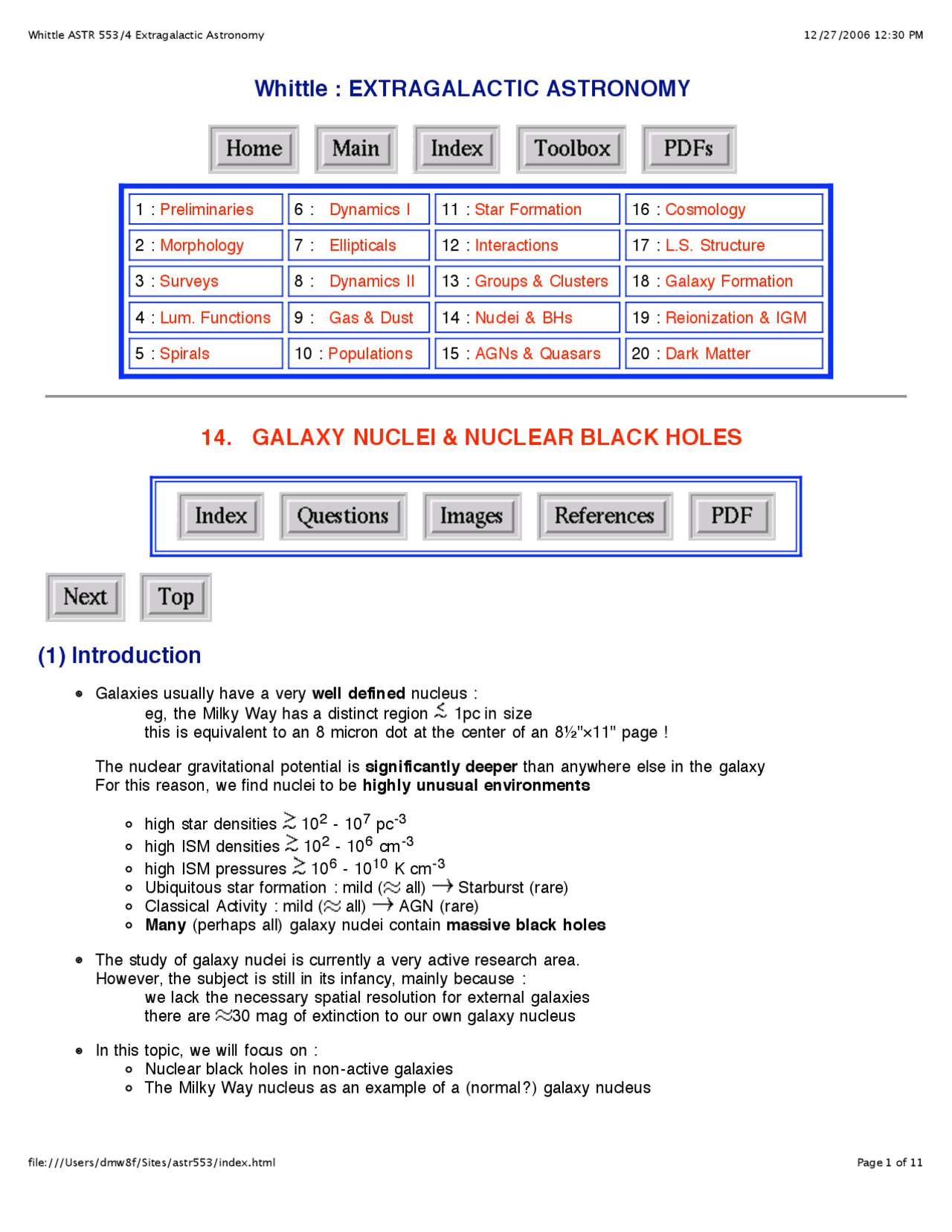 Galaxy Nuclei And Nuclear Black Holes Extragalactic Astronomy Astr
