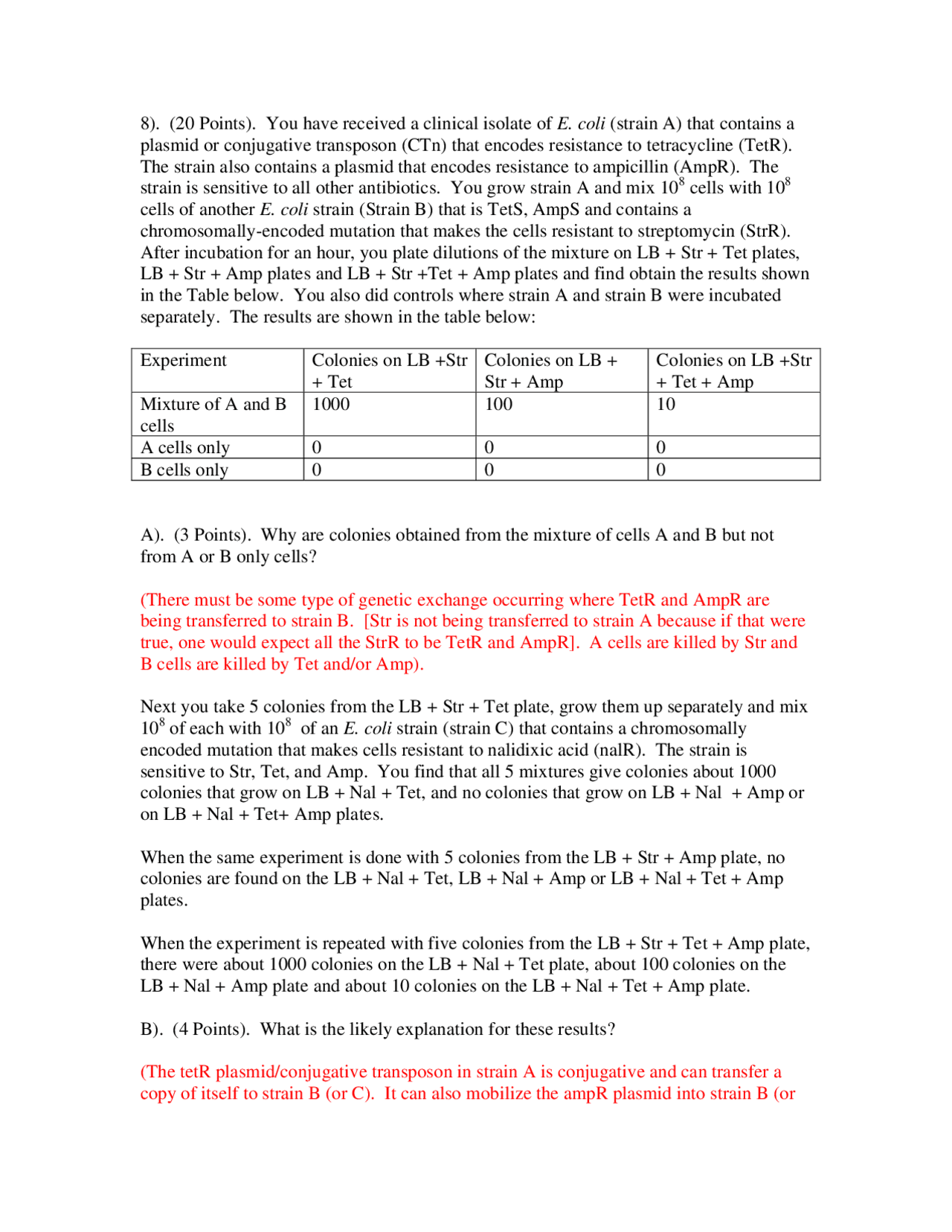 Exam 3 Solution Microbial Genetics Mcb 421 Docsity