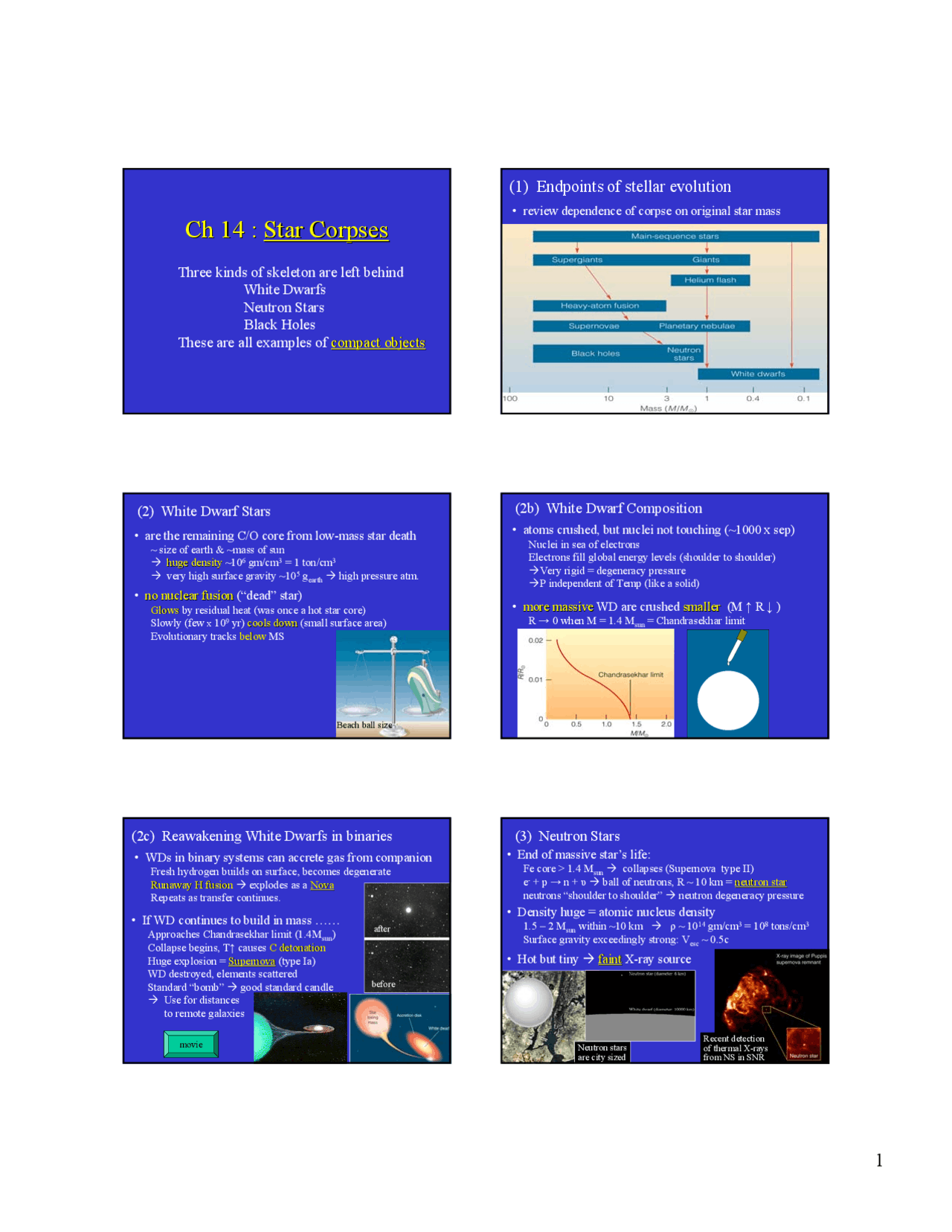 Star Corpses Galaxies Lecture Slides Astr 1220 Docsity