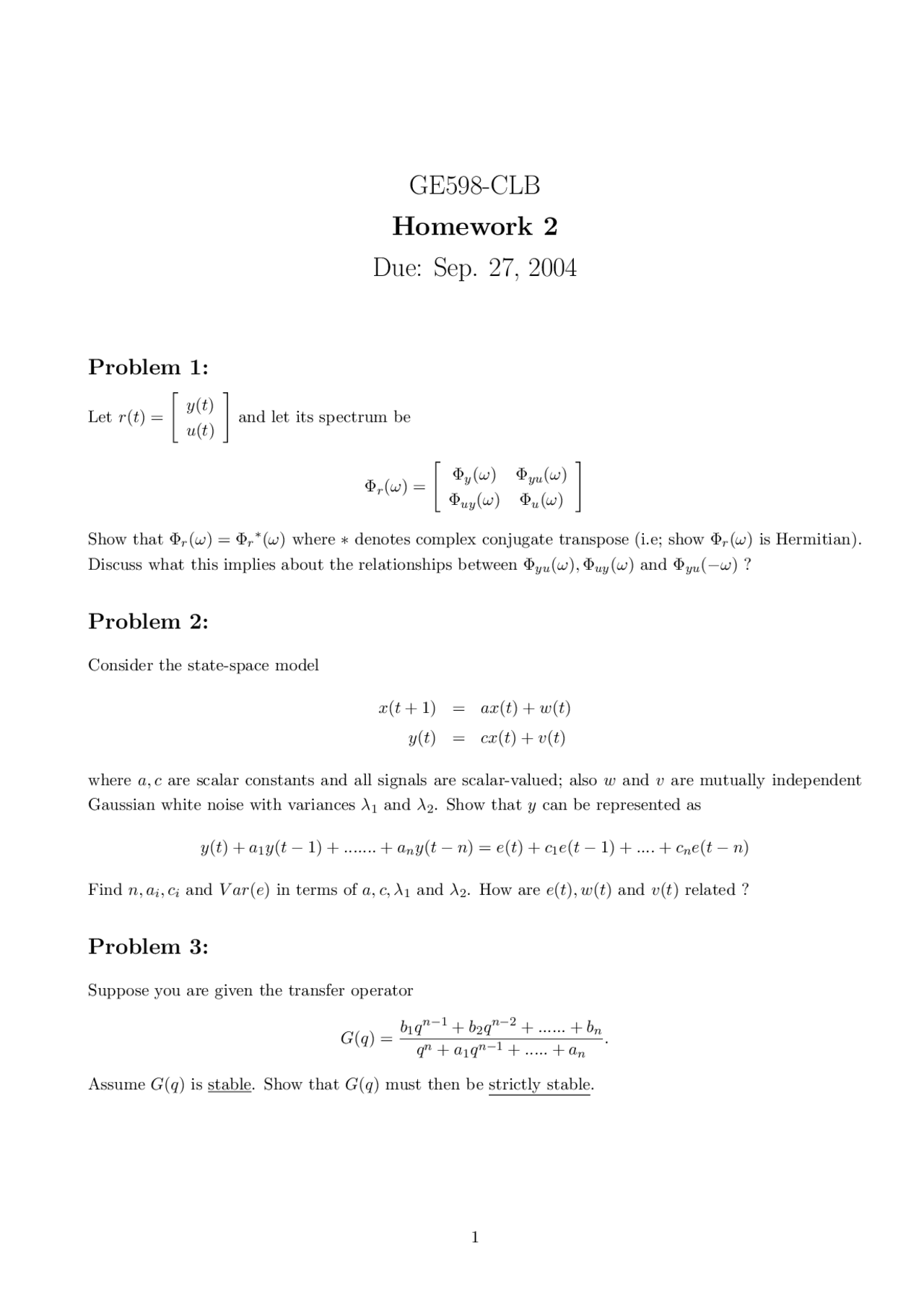 6 Solved Problems On Definite Matrices Homework 2 Ge 598 Docsity