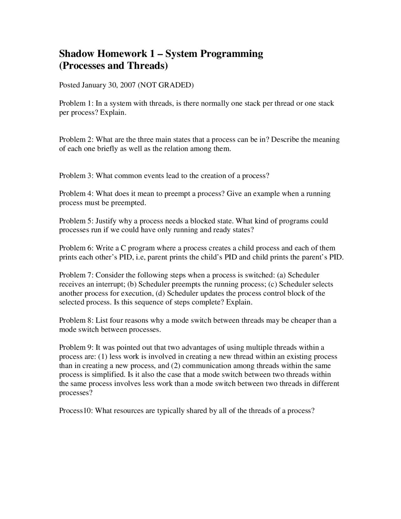 10 Problems On System Programming Assignment 1 Cs 241 Assignments 7819