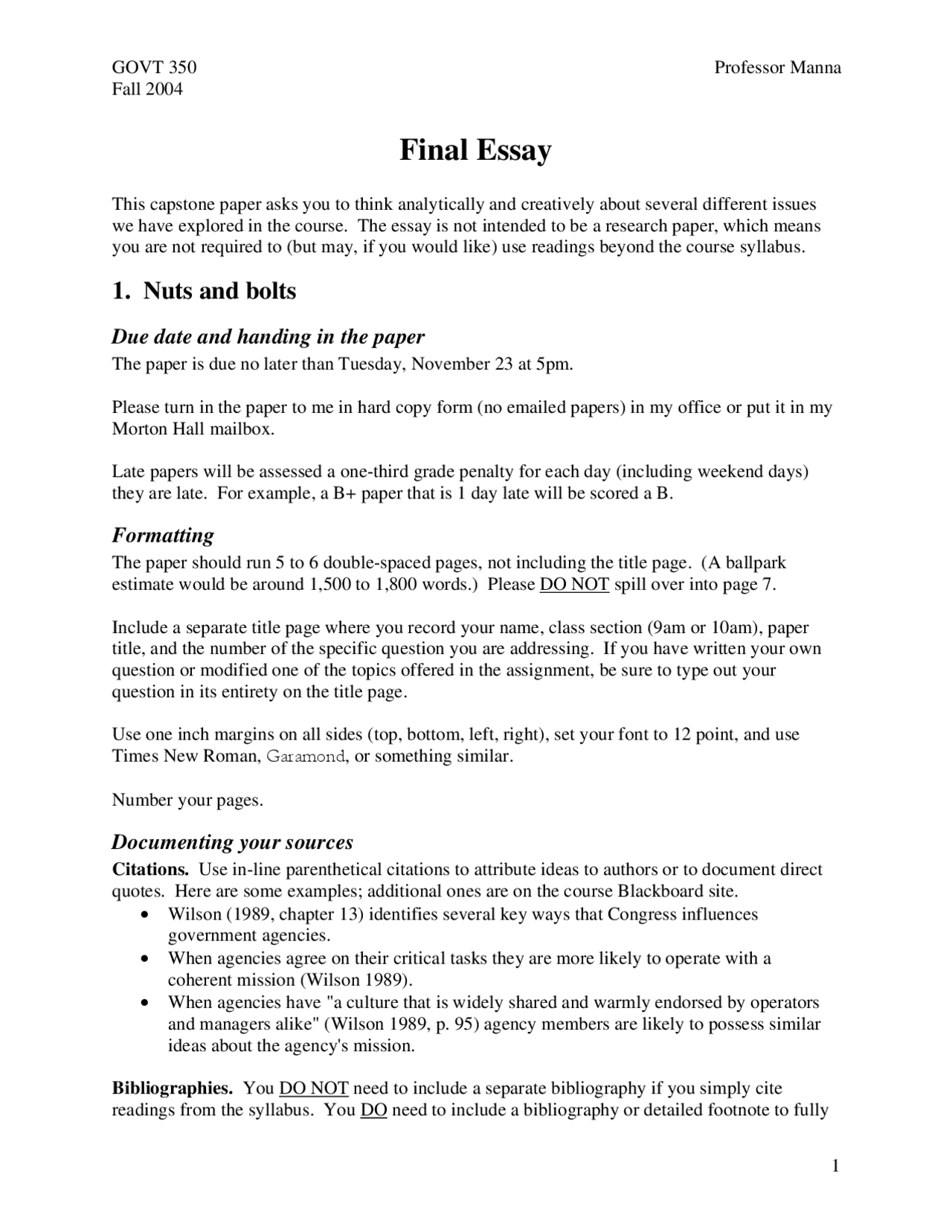 How To Write Essay Introduction To Public Policy Govt 350 Docsity