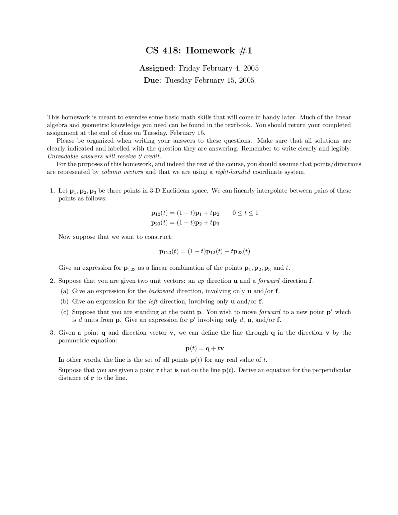 Homework 1 For Interactive Computer Graphics Cs 418 Docsity